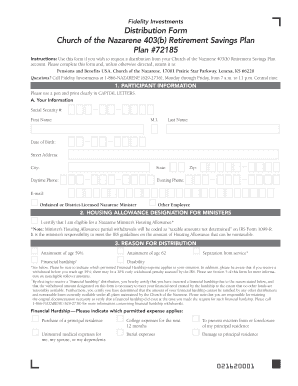 Fillable Online Fidelity Investments Distribution Form Church of the ... Fax Email Print - pdfFiller