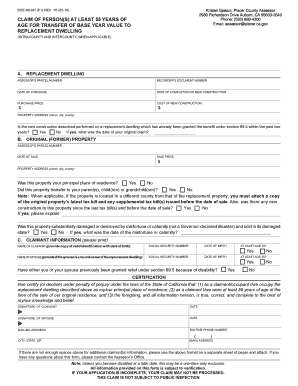 Fillable Online Claim of Person(s) at Least 55 Years of Age for ...