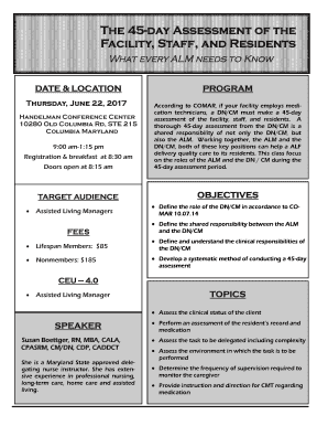 Fillable Online 45 DAYS ASSESSMENT of Facility staff and ... - Lifespan ...