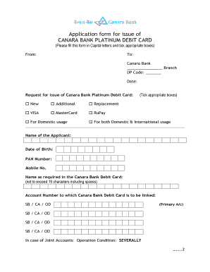 Canara Bank Atm Card Form - Fill Online, Printable, Fillable, Blank ...