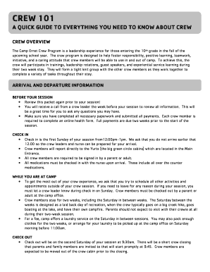 Fillable Online CREW 101 Fax Email Print - pdfFiller