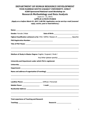 Fillable Online hrdvnsgu ac DEPARTMENT OF HUMAN RESOURCE DEVELOPMENT ...