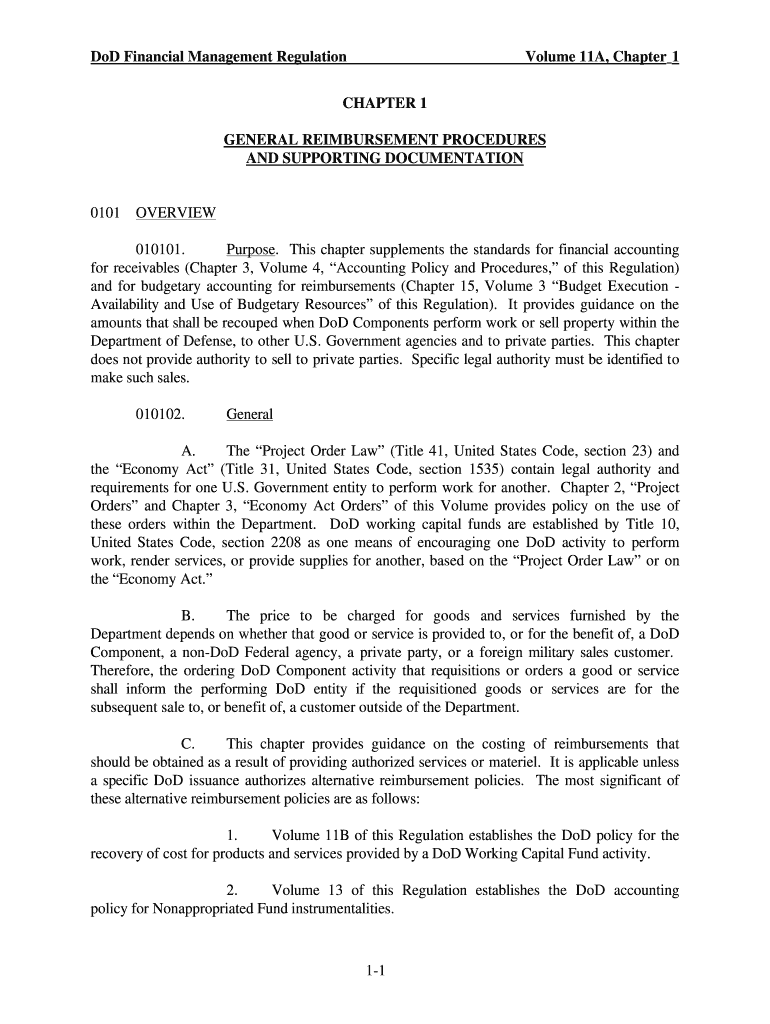 Fillable Online DoD Financial Management Regulation Volume 11A, Chapter ...