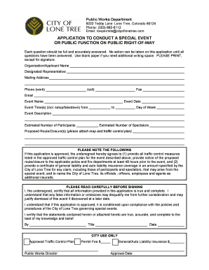 Fillable Online Permits and Inspections - City of Lone Tree Fax Email ...