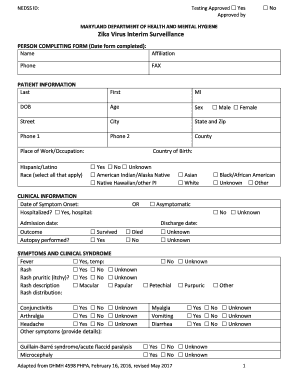 Fillable Online Zika Interim Surveillance Form Fax Email Print - pdfFiller