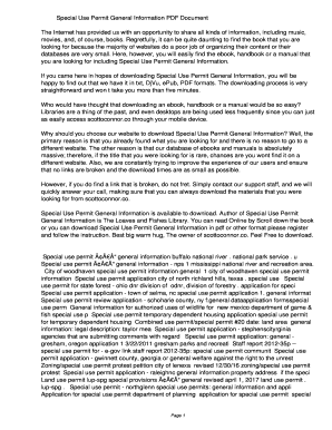 Fillable Online Special Use Permit General Information PDF 10b786b61624f0d3ae7cd6eb27c90ecb ...