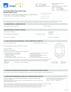 Fillable Online AMFS GE Dental Claim Form 22 Feb 2 - AXA Mandiri Fax Email Print - pdfFiller