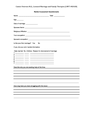 Fillable Online Marital Assessment Questionaire Fax Email Print - pdfFiller