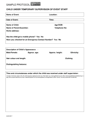 Fillable Online draft guidance & protocol: safeguarding children at ...