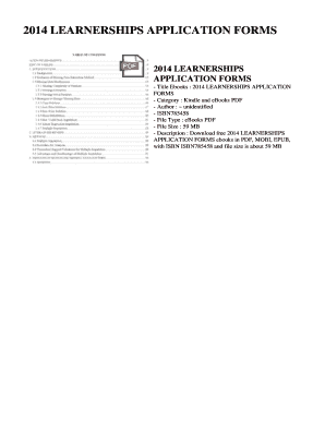 Fillable Online 2014 learnerships application forms - GETSBOOK ORG ...