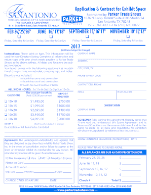 Fillable Online Exhibitor Registration Form - Parker Trade Shows Fax Email Print - pdfFiller