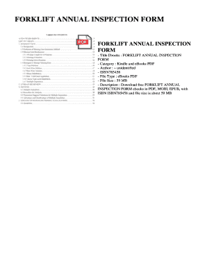 Fillable Online FORKLIFT ANNUAL INSPECTION FORM. FORKLIFT ANNUAL ...