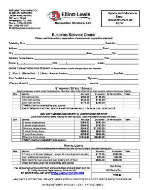 Fillable Online electrical service form - General Exposition Services ...