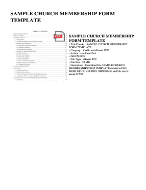 Fillable Online SAMPLE CHURCH MEMBERSHIP FORM TEMPLATE. SAMPLE CHURCH ...