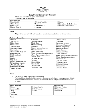 Fillable Online Eaglesoft Data Conversion Options - Patterson Fax Email ...