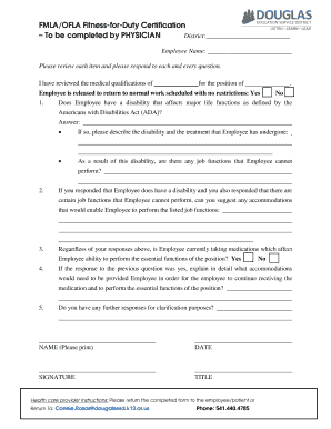 Fillable Online Physical and Occupational Therapy - Douglas ESD Fax ...