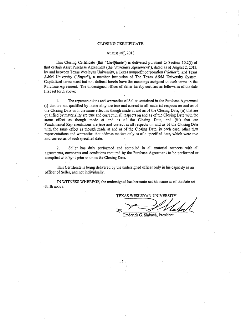 Fillable Online EXECUTION VERSION ASSET PURCHASE AGREEMENT dated as of ...