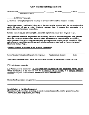 Fillable Online cc sduhsd Transcript Request Form w signature Fax Email ...