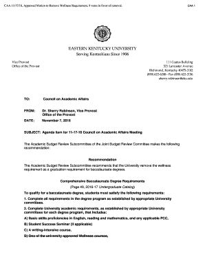 Fillable Online EASTERN KENTUCKY UNIVERSITY Serving ... - EKU Faculty Senate Fax Email Print ...