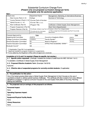 Fillable Online Substantial Curriculum Change Form - EKU Faculty Senate ...