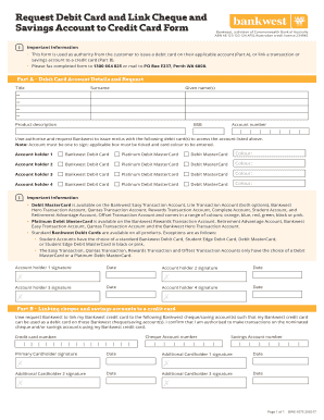 Fillable Online Debit Card Authority Form - Bankwest Fax Email Print ...