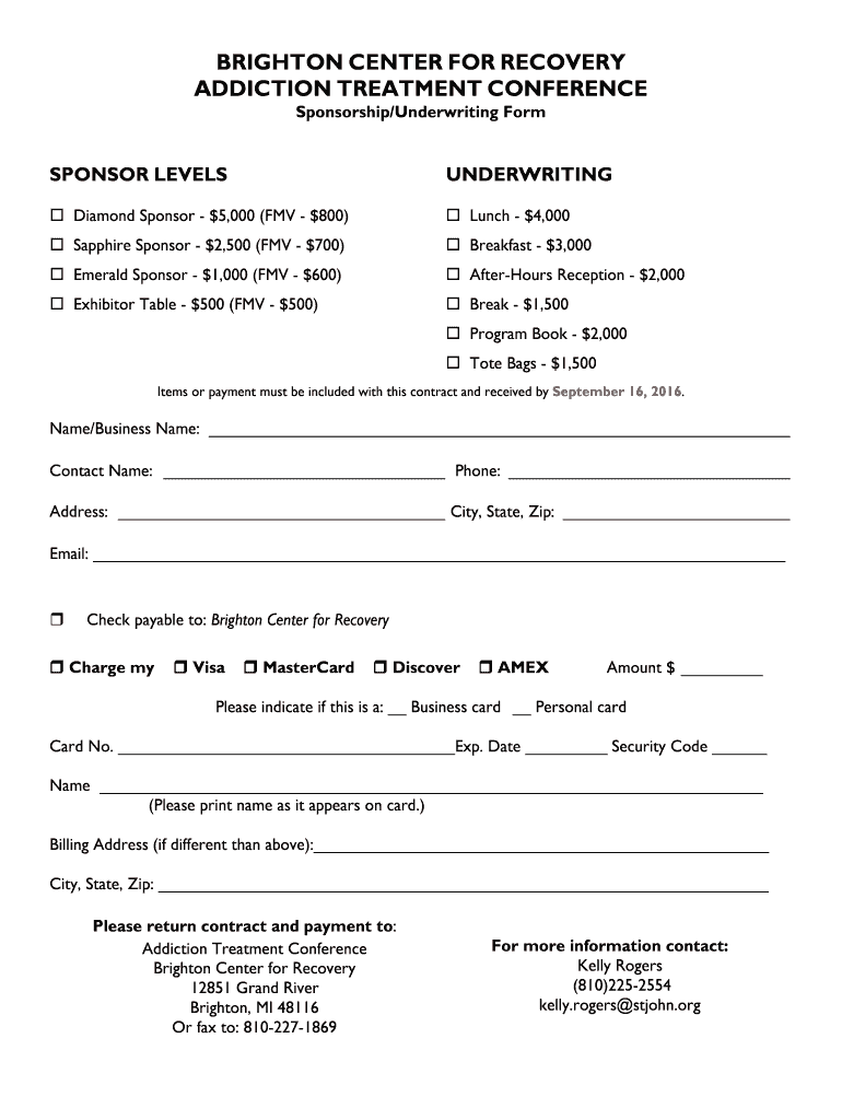 Fillable Online brighton center for recovery addiction treatment conference Fax Email Print ...