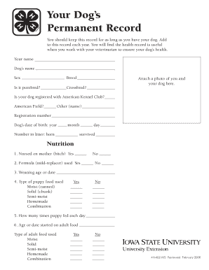 Fillable Online Your Dogs Fax Email Print - pdfFiller