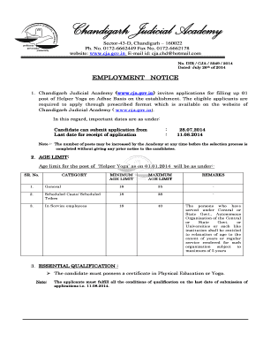 Fillable Online EMPLOYMENT NOTICE - government Fax Email Print - pdfFiller