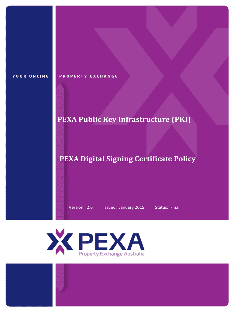 Fillable Online PEXA Public Key Infrastructure (PKI) Fax Email Print ...