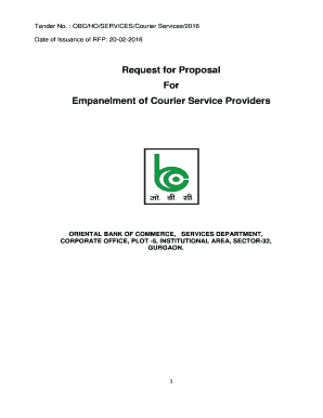 Fillable Online Request for Proposal For Empanelment of Courier Service ...