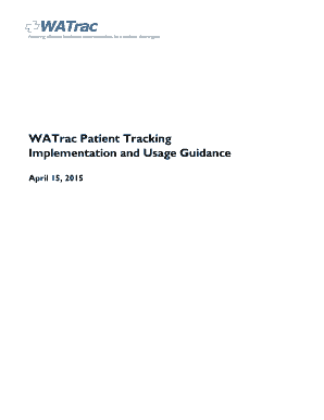 Fillable Online WATrac Patient Tracking Implementation and Usage ...