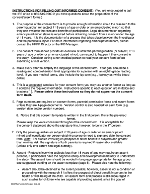 Fillable Online INSTRUCTIONS FOR FILLING OUT INFORMED CONSENT: (You ...