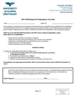 Fillable Online Request for Dependency Override.doc Fax Email Print ...