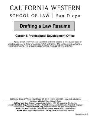 Fillable Online Drafting a Law Resume Fax Email Print - pdfFiller
