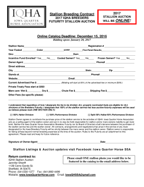 Fillable Online Stallion Breeding Contract Fax Email Print - pdfFiller