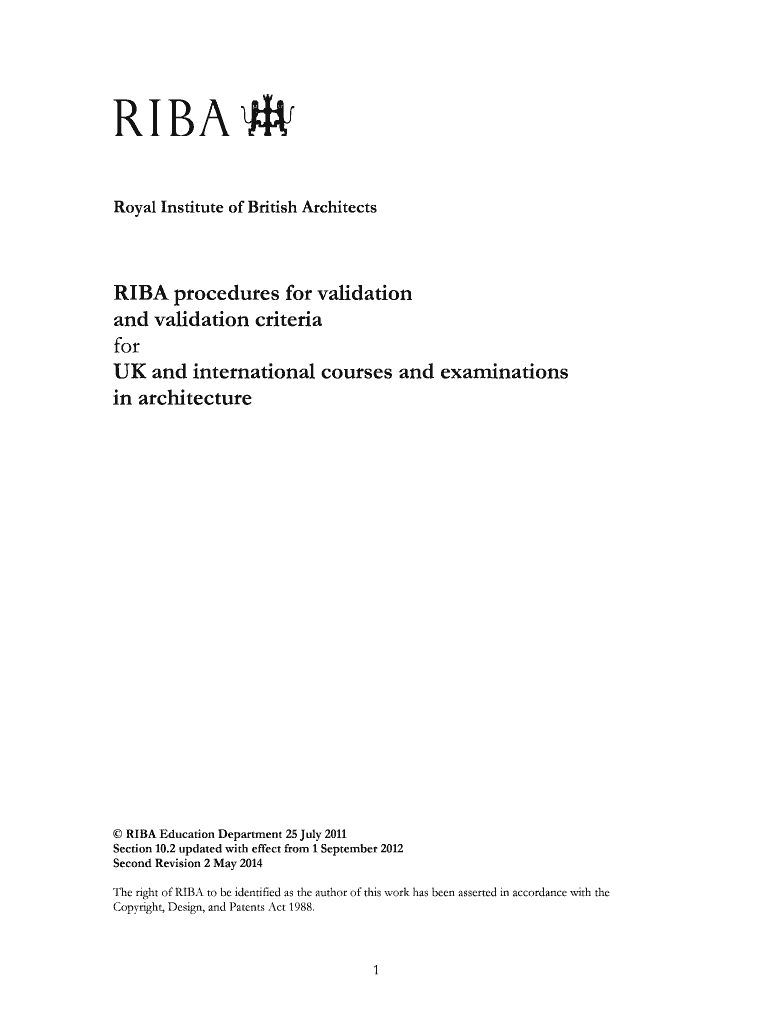 Fillable Online RIBA procedures for validation Fax Email Print - pdfFiller