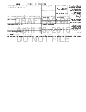 Fillable Online Form 3922 (Rev. September 2016). Transfer of Stock ...