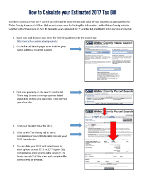 Fillable Online How to Calculate your Estimated 2017 Tax Bill Fax Email ...