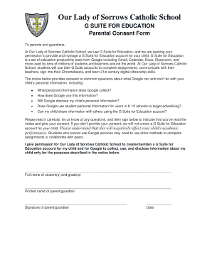 Fillable Online OLSS G Suite for Education Permission Form Fax Email ...