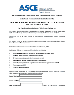 Fillable Online asce phoenix branch government civil engineer of the ...