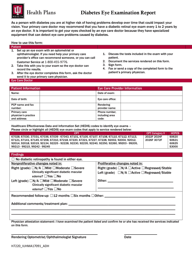 Fillable Online Diabetes Eye Examination Report - S3 Fax Email Print ...