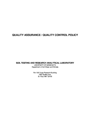 Fillable Online QUALITY ASSURANCE / QUALITY CONTROL POLICY Fax Email ...