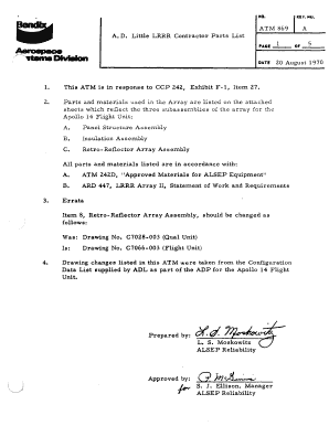 Fillable Online A. D. Little LRRR contractor parts list. Parts and ...