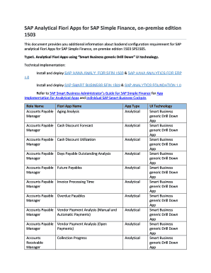 Fillable Online SAP Analytical Fiori Apps for SAP Simple Finance, on ...