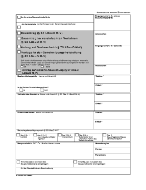 Fillable Online Bauantrag ( 64 LBauO M-V) Bauantrag im vereinfachten ...