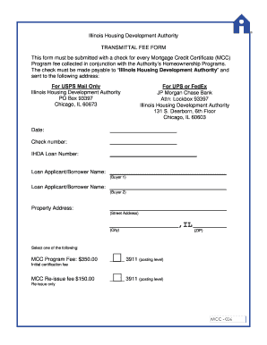 Fillable Online TRANSMITTAL FEE FORM Fax Email Print - pdfFiller