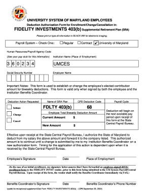 Fillable Online 403 b - Payrl Dedct Form - FIDELITY INVESTMENTS Word ...