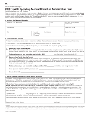 Fillable Online 2017 Health Care FSA and or Dependent Care FSA ...