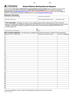 Fillable Online School District Driving Record Request Fax Email Print ...