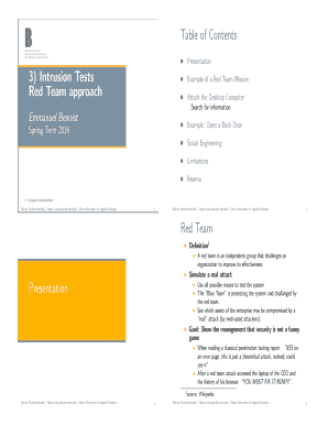 Fillable Online 3) Intrusion Tests Red Team approach Table of Contents ...